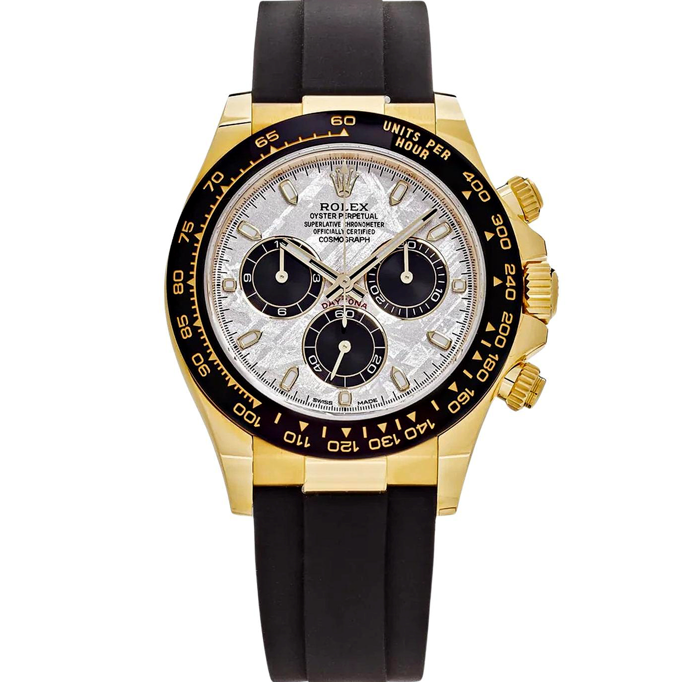 Rolex Cosmograph Daytona 116518LN Meteorite Dial Yellow Gold Oysterflex ...