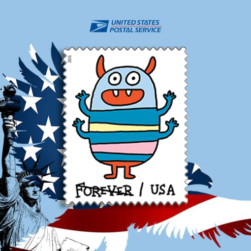 Message Monsters Forever Postage Stamps, 5 Books of 20pcs