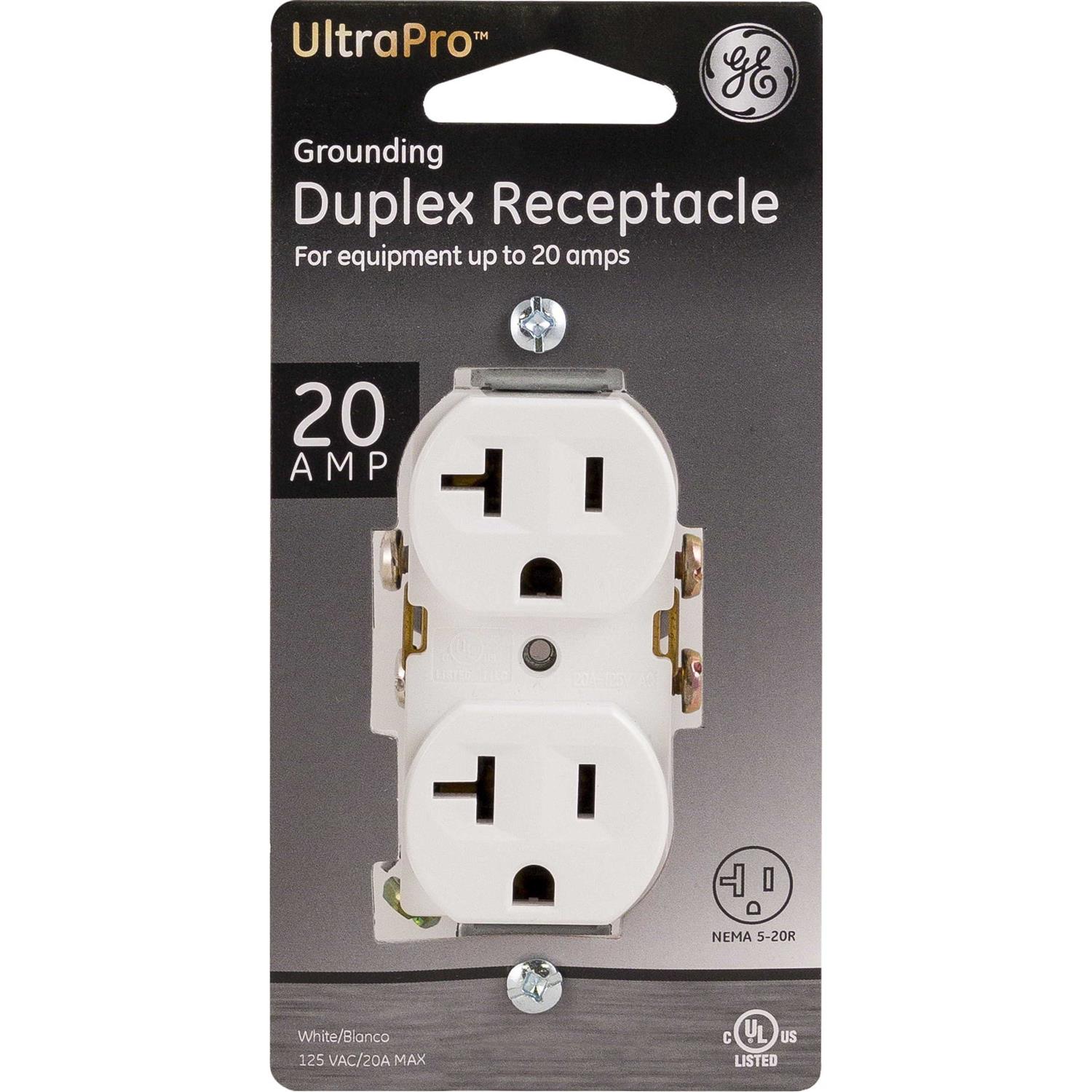 GE Grounding Duplex Receptacle White #109215